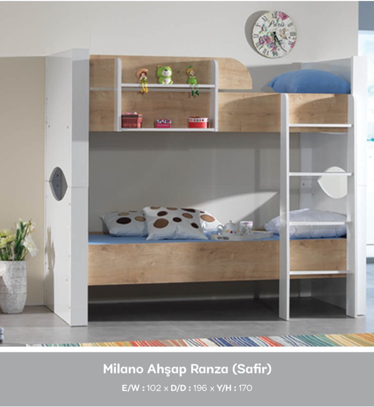 Milan Ahşap Ranza Safir - 5,322.03 TL + KDV